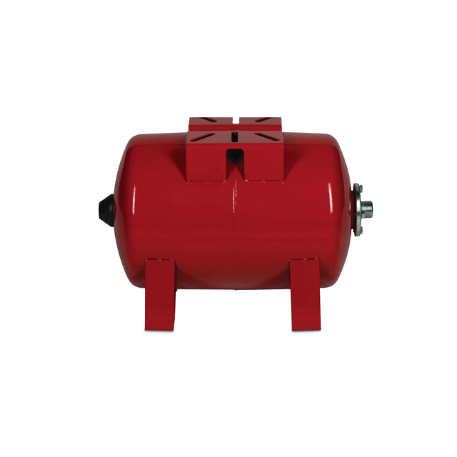 Pressure Tank Steel 1" BSPM 10 Bar 24 Ltr Horizontal Red